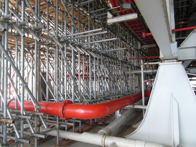 Scaffold under B & C motor - GRO Oilfield Alliance Ghana